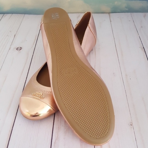 Coach | Shoes | Coach Leather Chelsea Flats Rose Gold Nwob | Poshmark